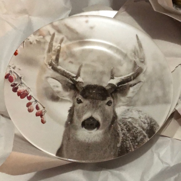 Pier 1 | Dining | Pier Winter Forest Buck Salad Plate | Poshmark